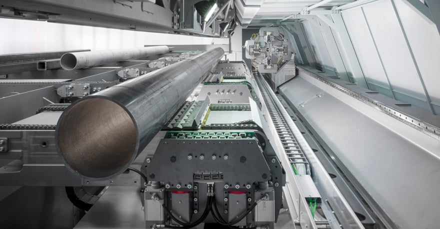 LT14 FIBER: sistema di taglio laser fibra per tubi di grande diametro